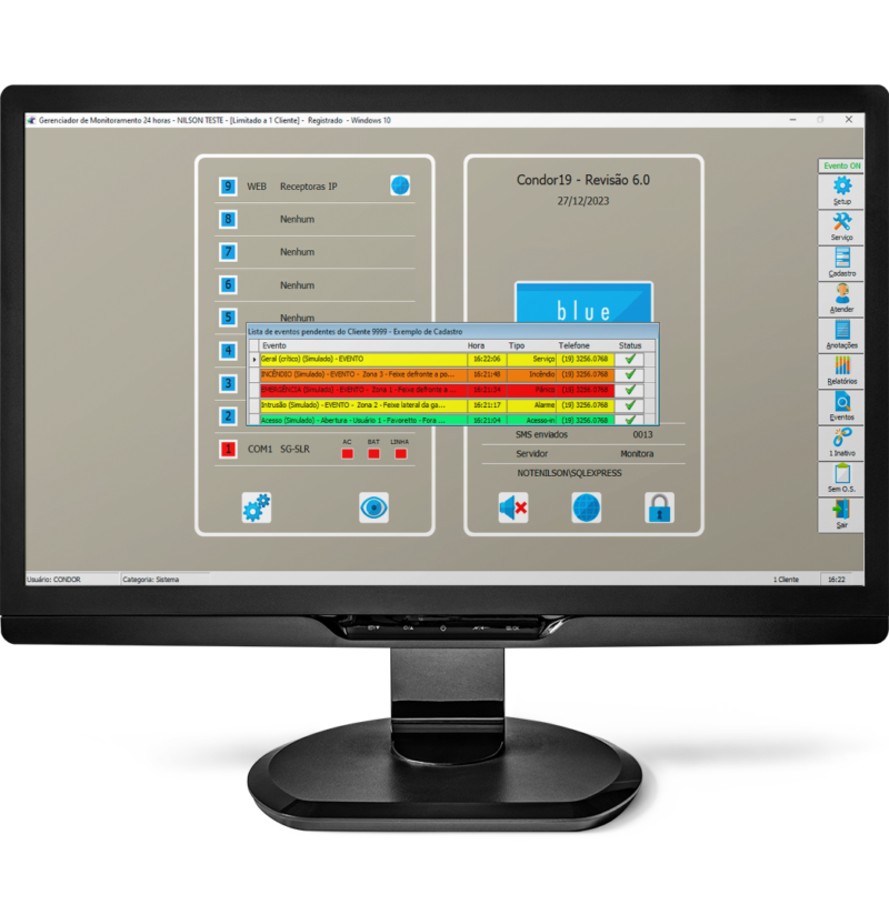 Condor - Software de Monitoramento de Câmeras e Alarmes